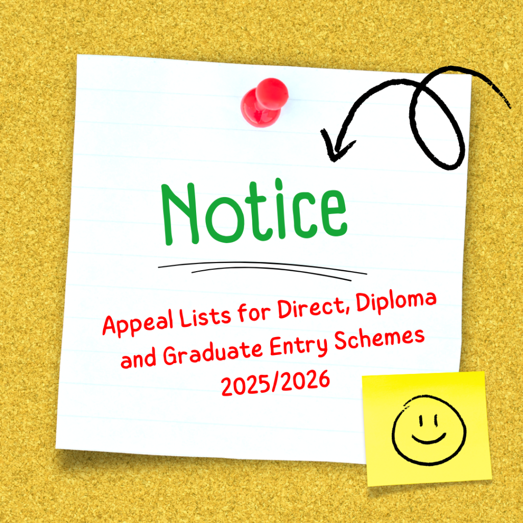 Appeal Lists for Direct, Diploma and Graduate Entry Schemes 2025/2026 ...